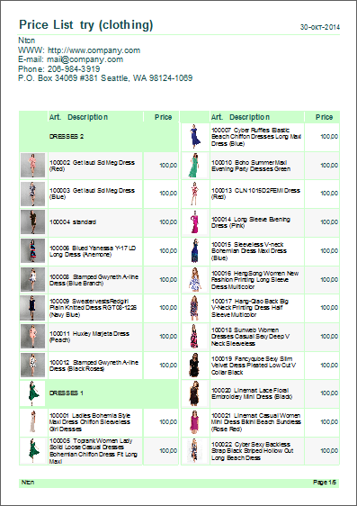 Wholesale Price List Template